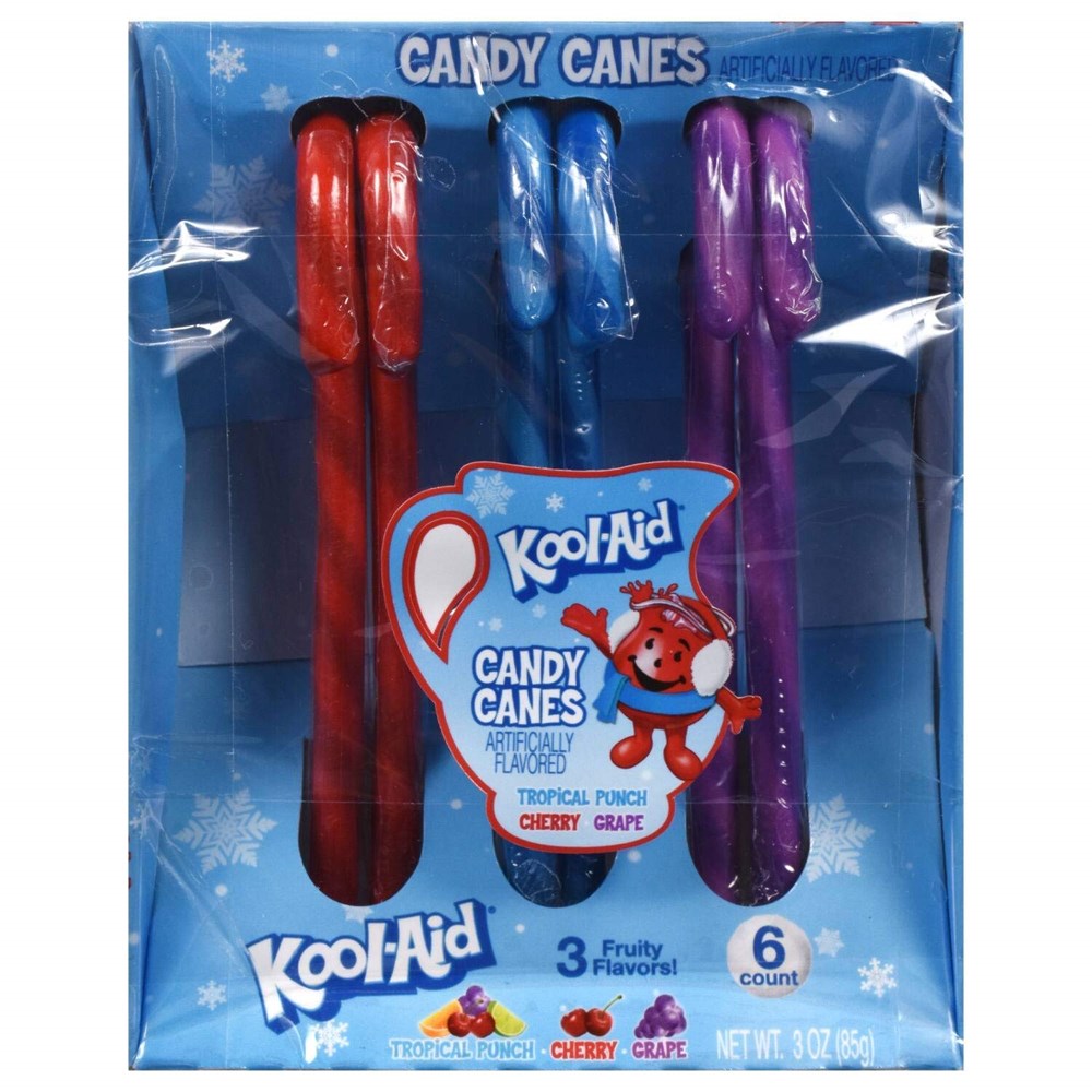 Kool Aid Flavored Christmas Candy Canes 6 Ct Packs Us2u Johnsonville