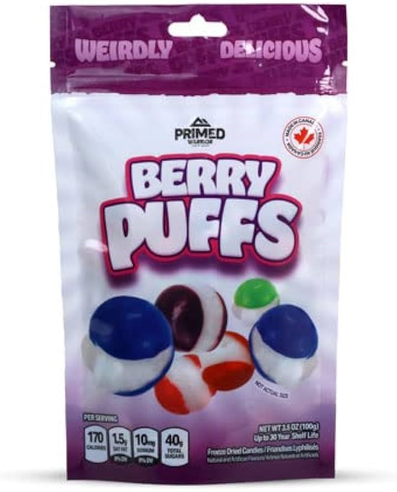 Primed Warrior Puffs Berry 3.5oz/100g – US2U Johnsonville