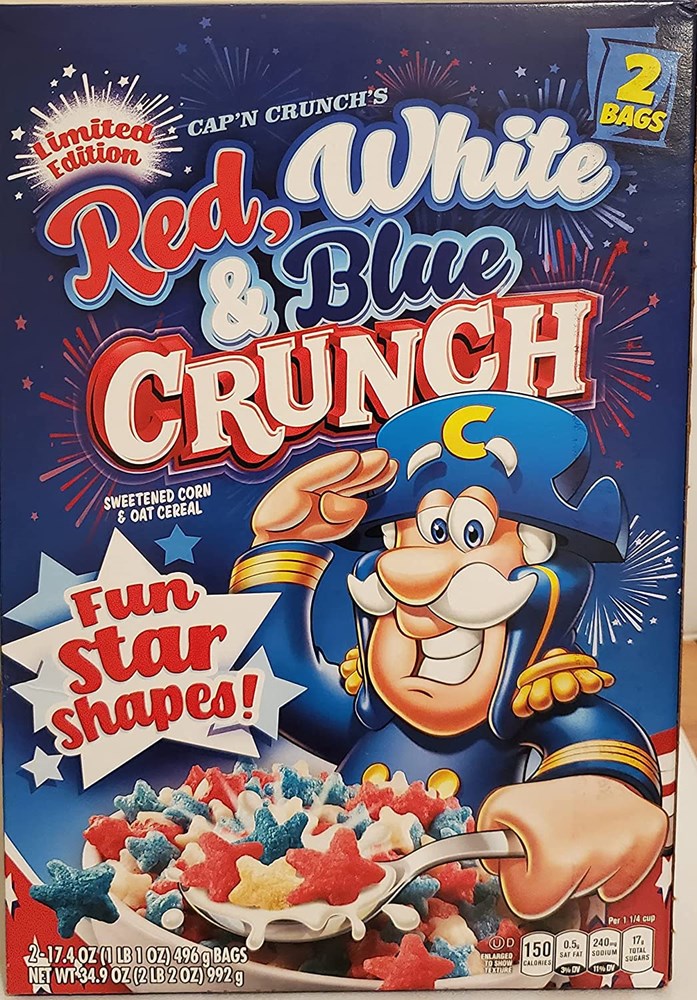 Quaker Capn Crunch Red White & Blue Crunch 34.9oz/992g – US2U Johnsonville
