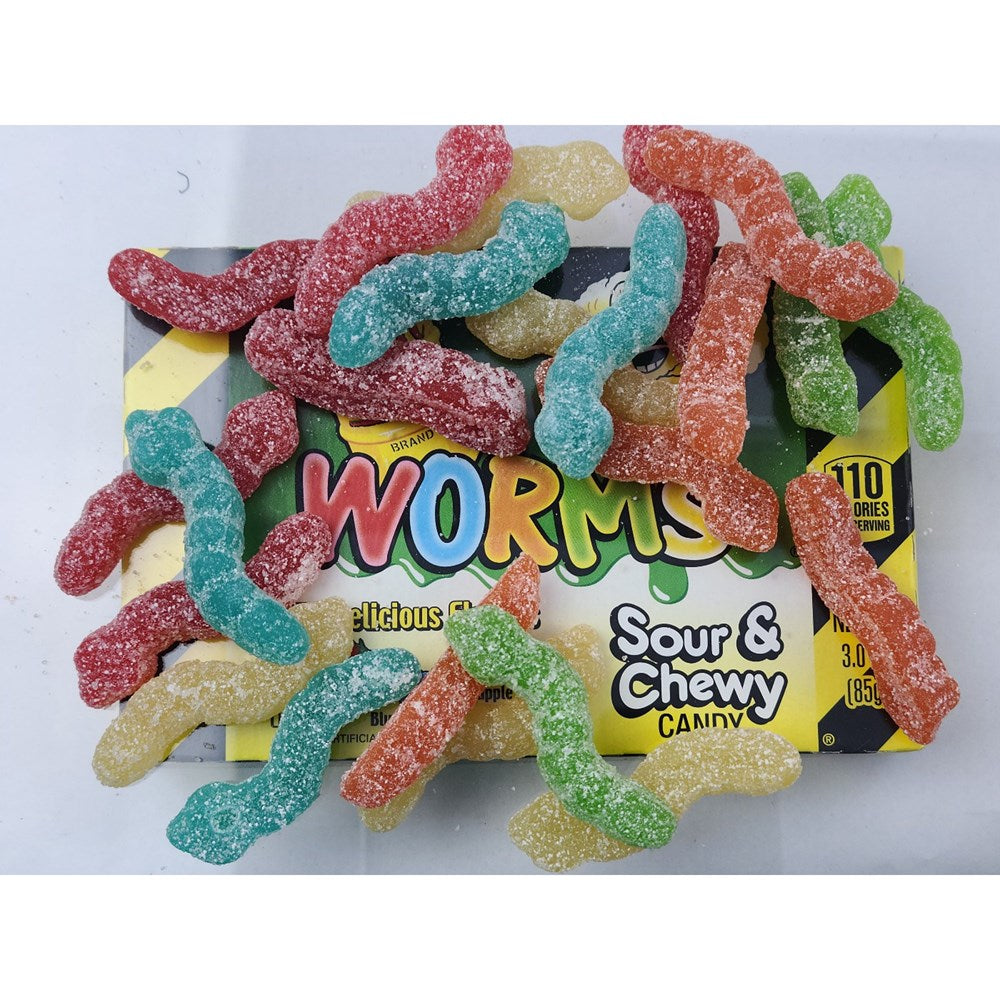 Toxic Waste Worms Sour & Chewy TBX 3oz/85g – US2U Johnsonville