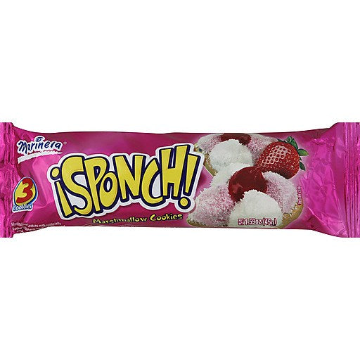 Marinela Sponch Cookies Marshmallow Coconut & Strawberry 1.59oz/45g (B ...